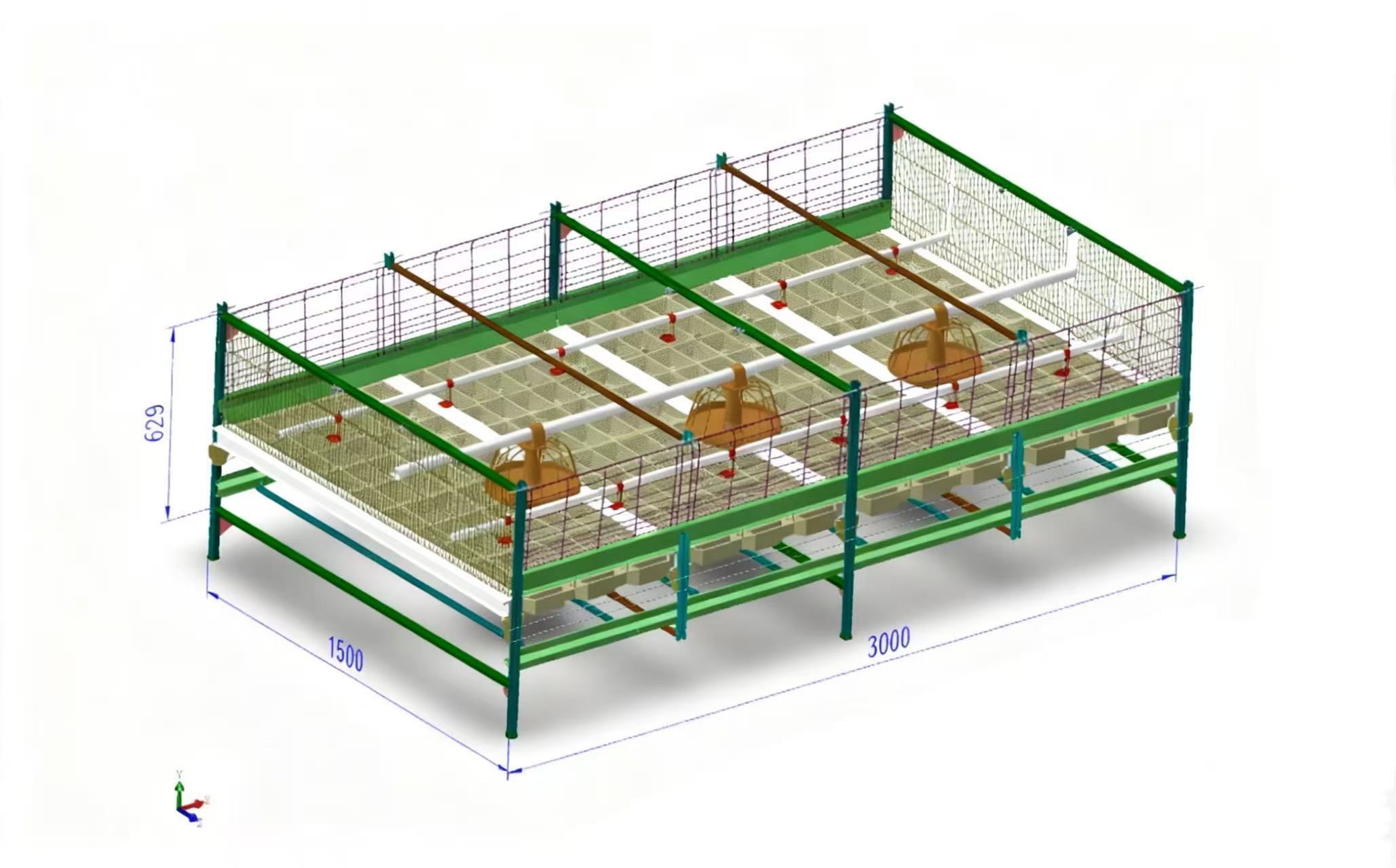 Floor-To-Cage Conversion Broiler Chicken Cage